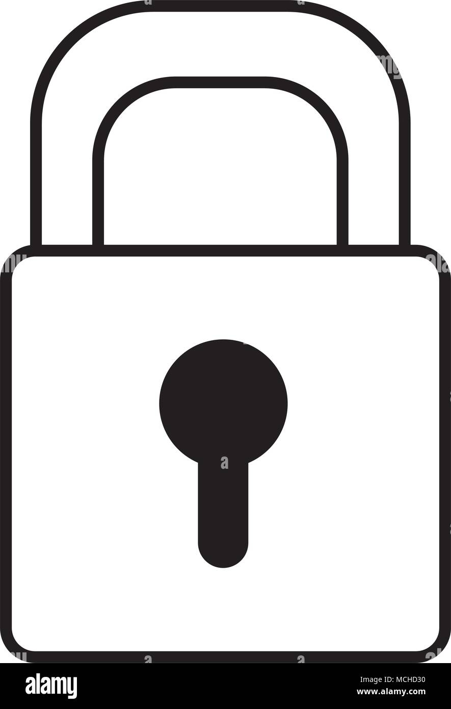 Line Close Security Padlock Object Protection Vector Illustration Stock Vector Image And Art Alamy