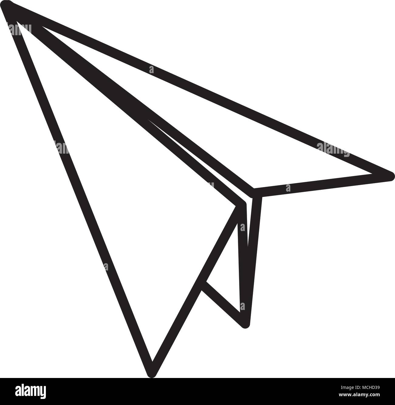 line paper airplane fly origami object vector illustration Stock Vector ...
