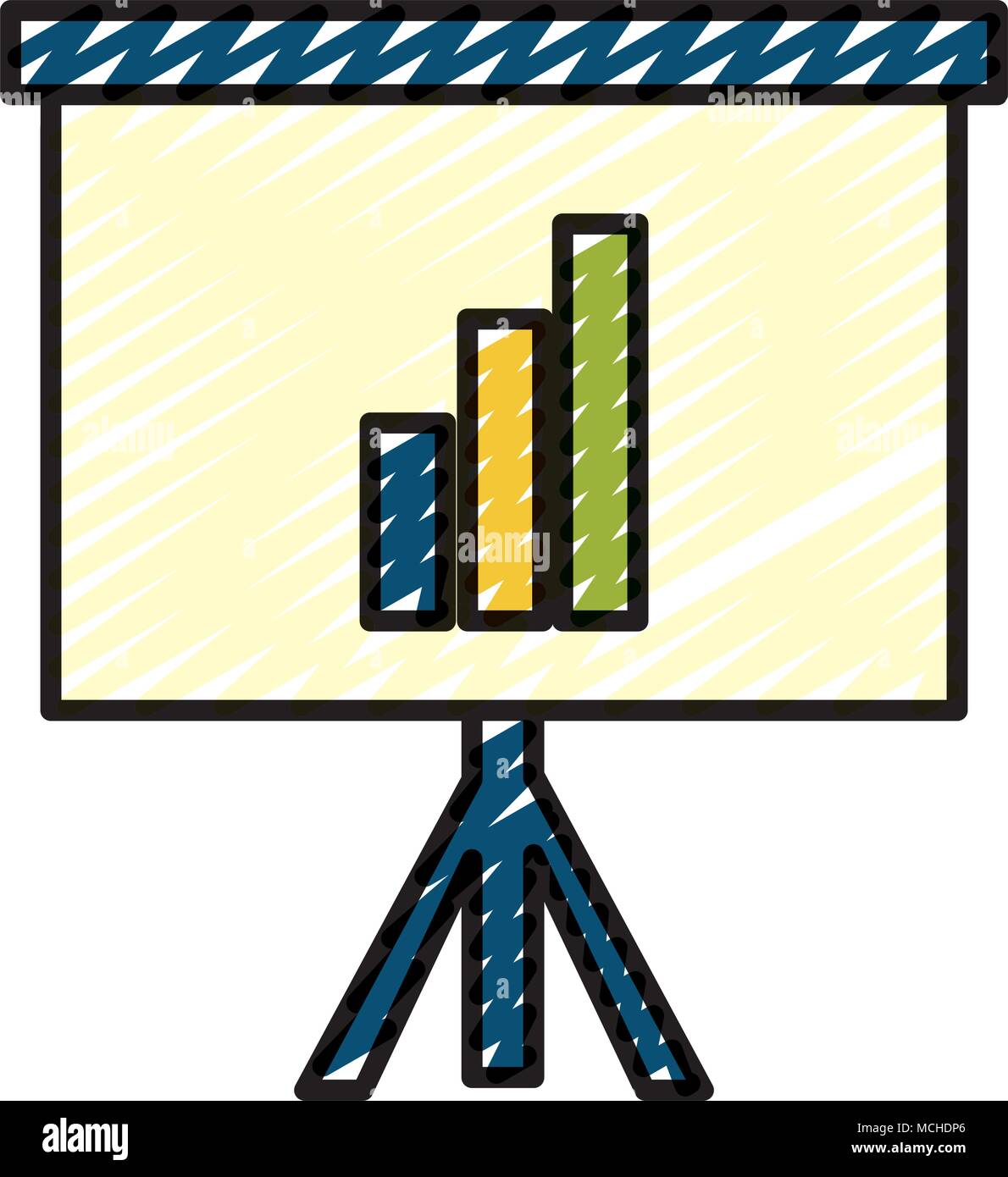 doodle presentation statistics growing graphic bar vector illustration ...
