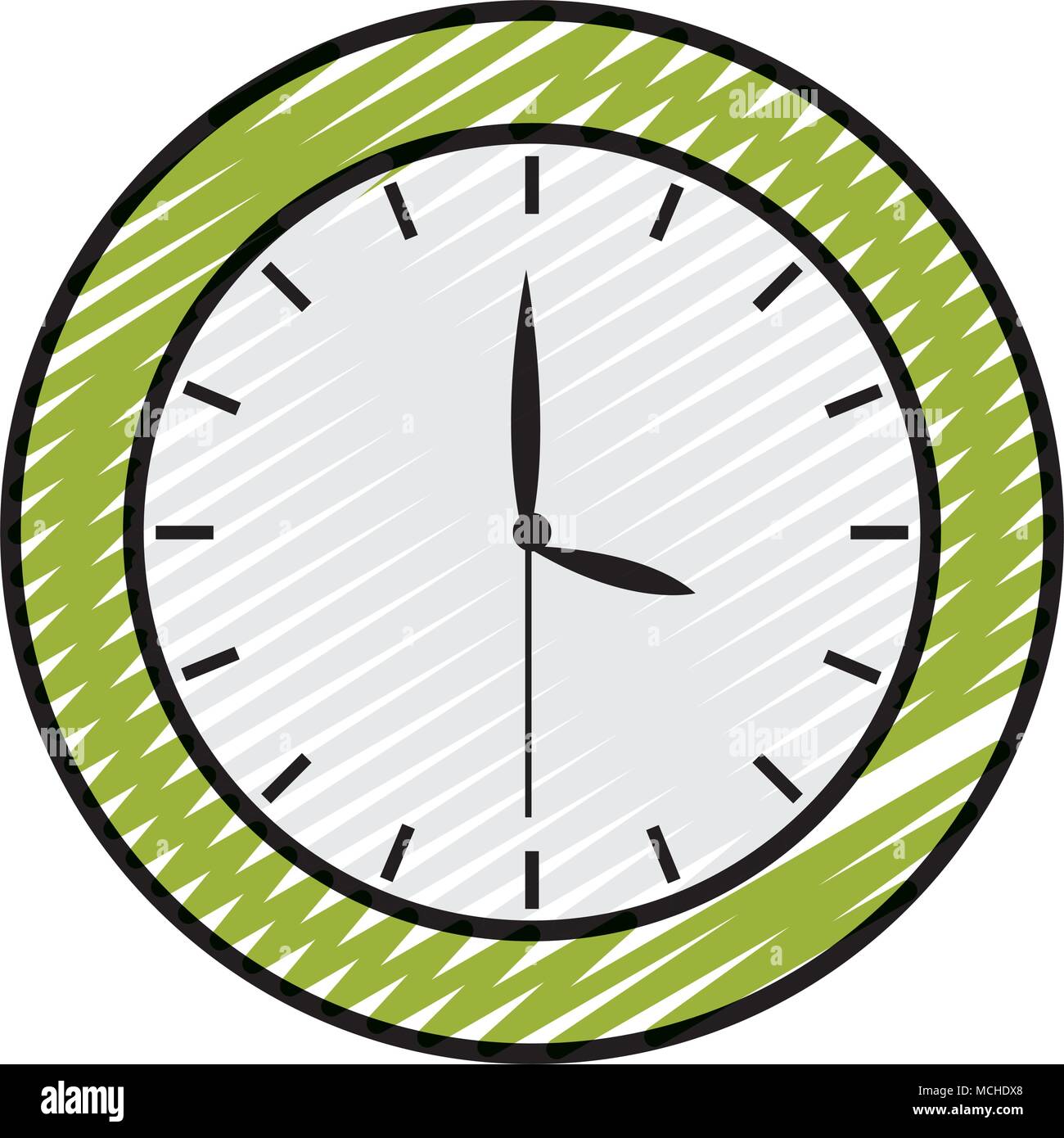doodle circle clock object to time design vector illustration Stock ...