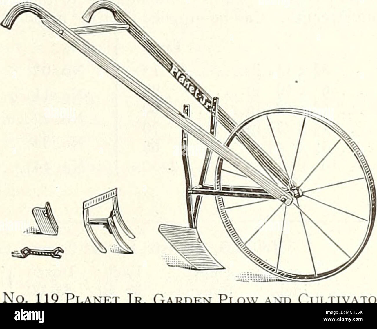 . 119 Planet Jr. Garden Plow and Cultivator Equipment: 1 garden plow ...