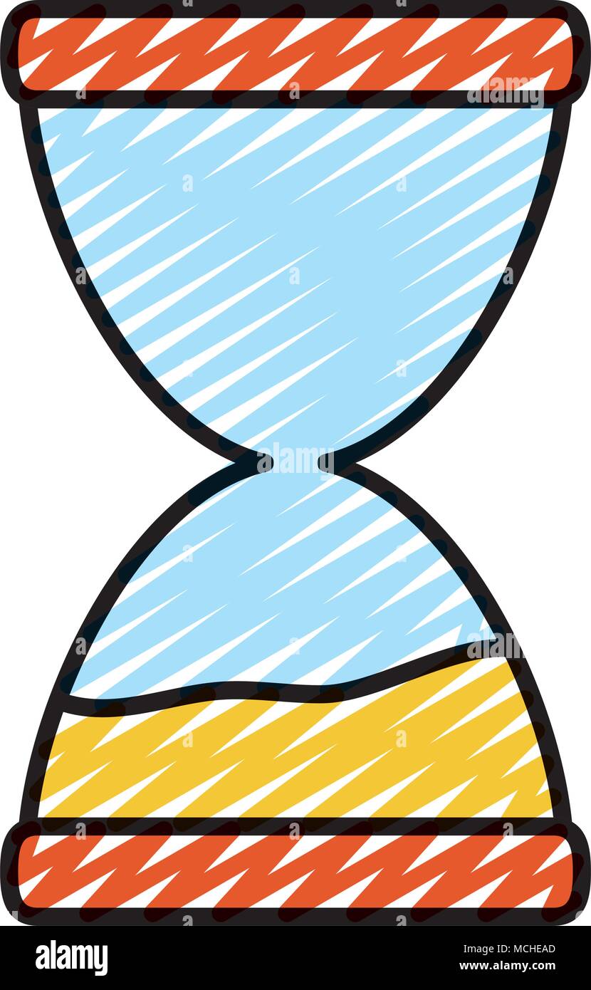 doodle sand hourglass countdown object time vector illustration Stock ...