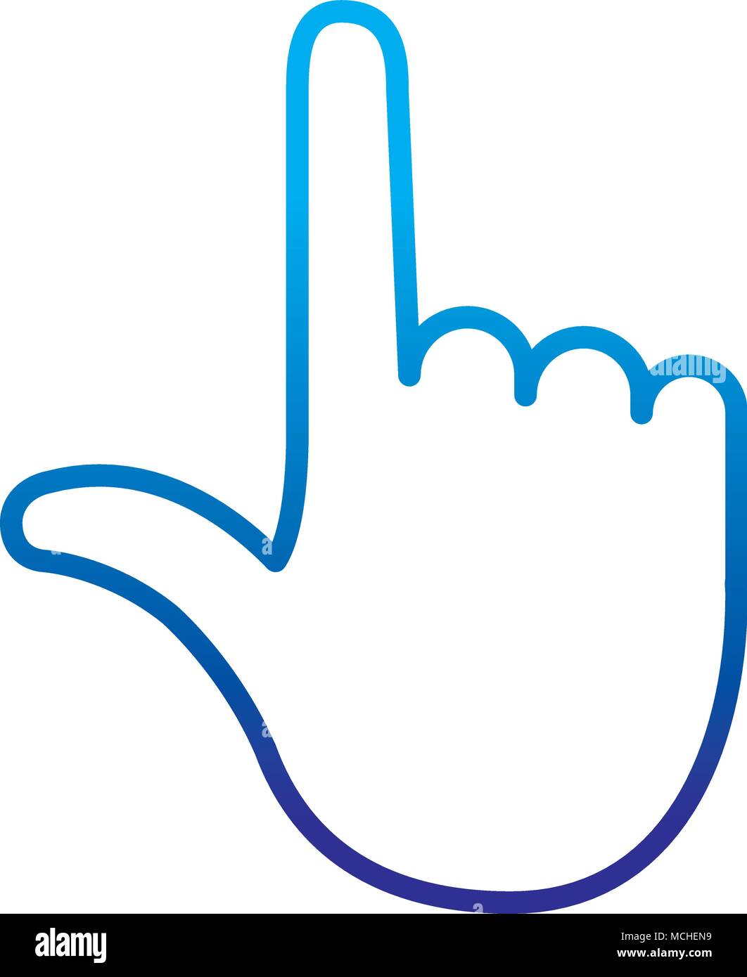 degraded line pictogram index finger up gesture Stock Vector Image ...