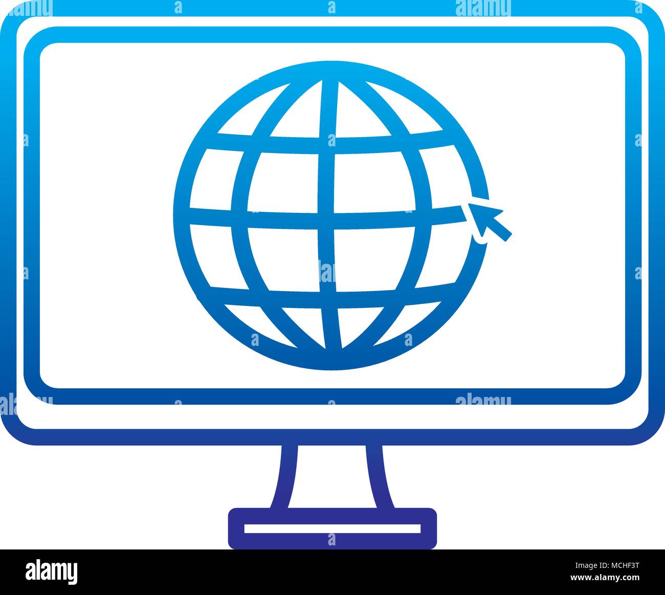 degraded line electronic computer screen with global service Stock ...