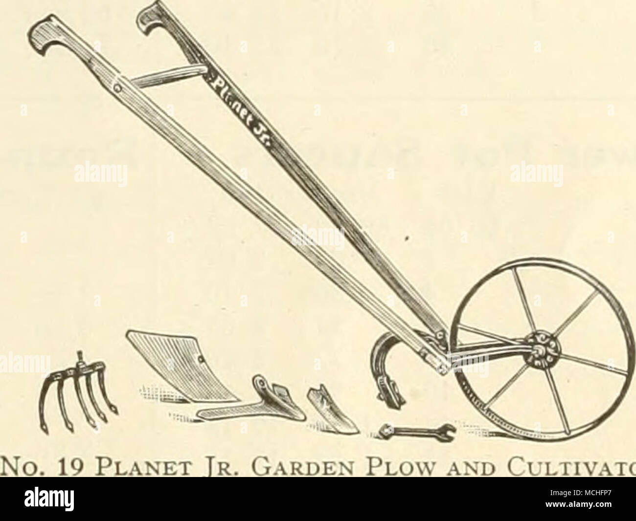 . 19 Planet Jr. Garden Plow and Cultivator Equipment: 1 garden plow ...