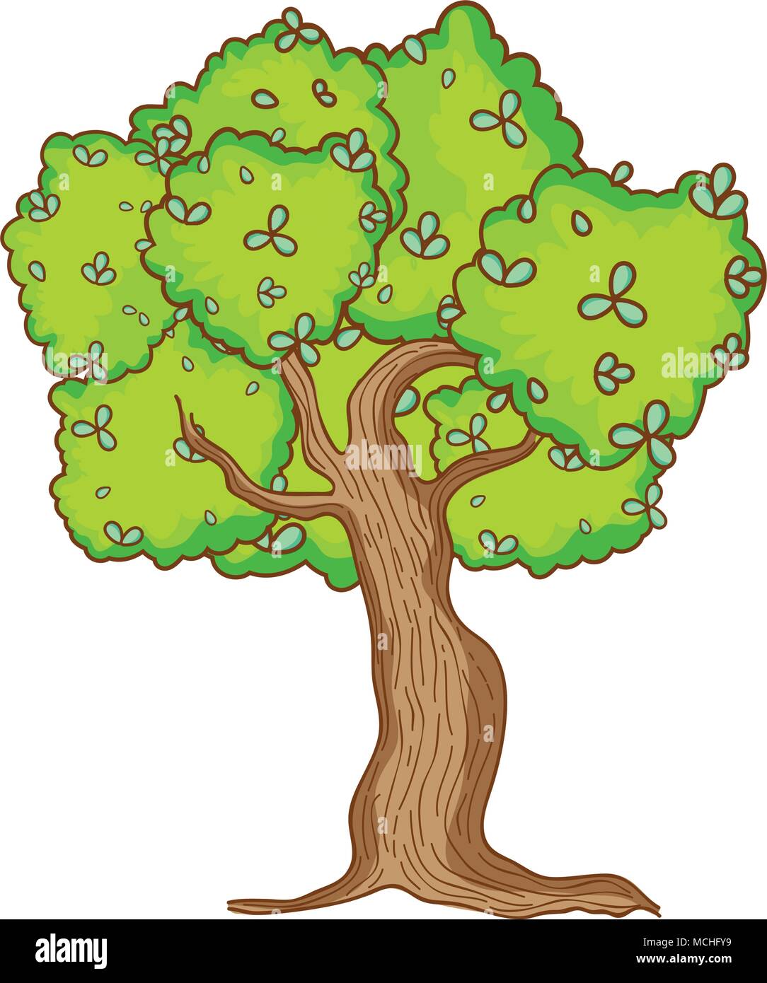 nature tree with stalk and leaves branches Stock Vector Image & Art - Alamy