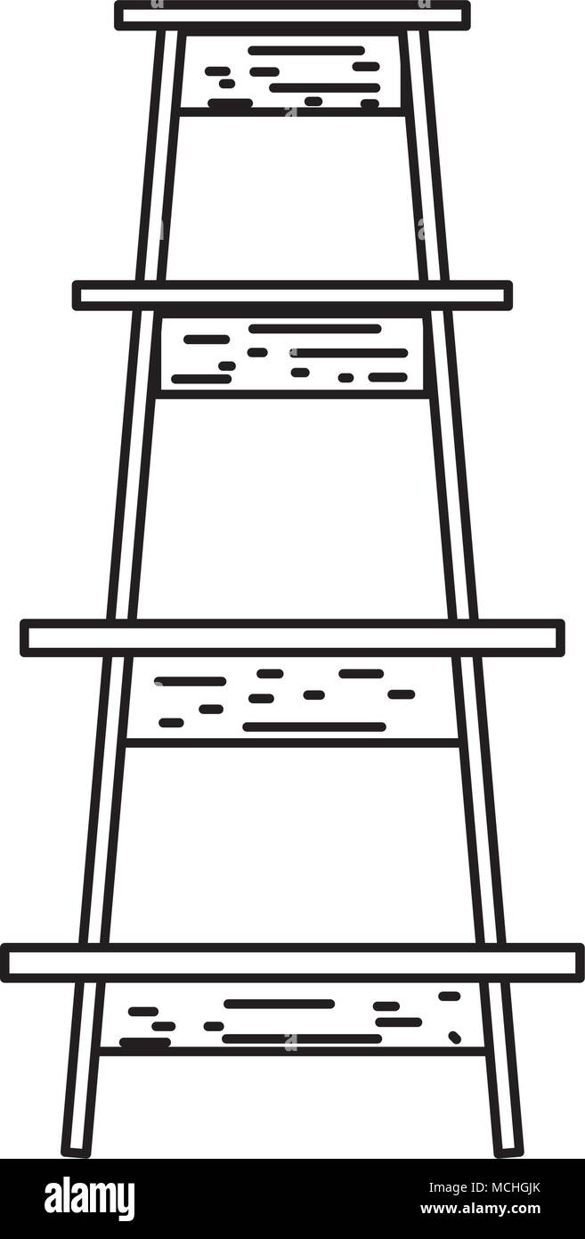 line wood ladder step construction object Stock Vector Image & Art - Alamy