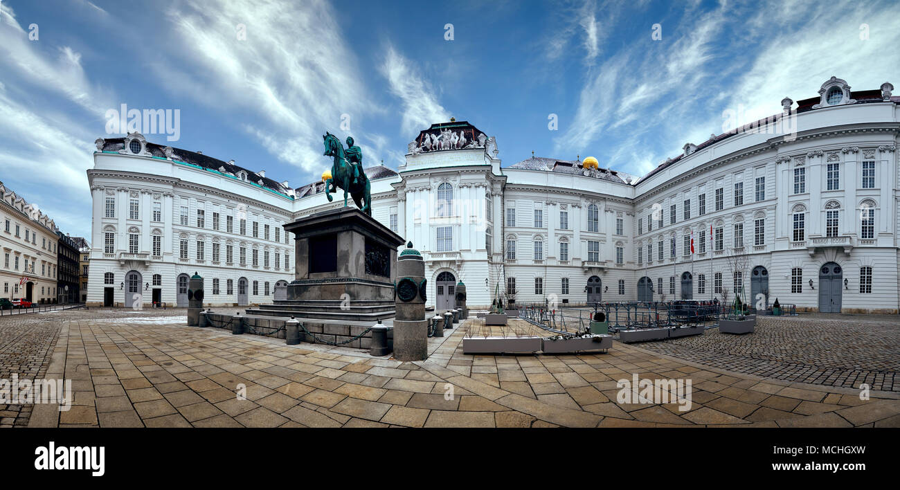 Austrian National Library in Vienna, statue of Kaiser Joseph II in ...