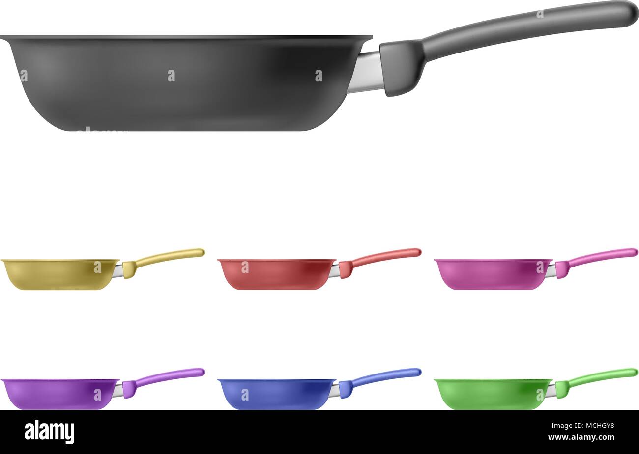 Fry pan side view Stock Vector Images - Alamy