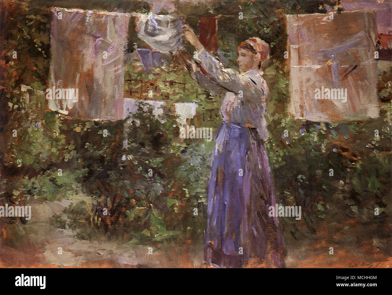 Peasant Hanging Out The Washing Stock Photo - Alamy