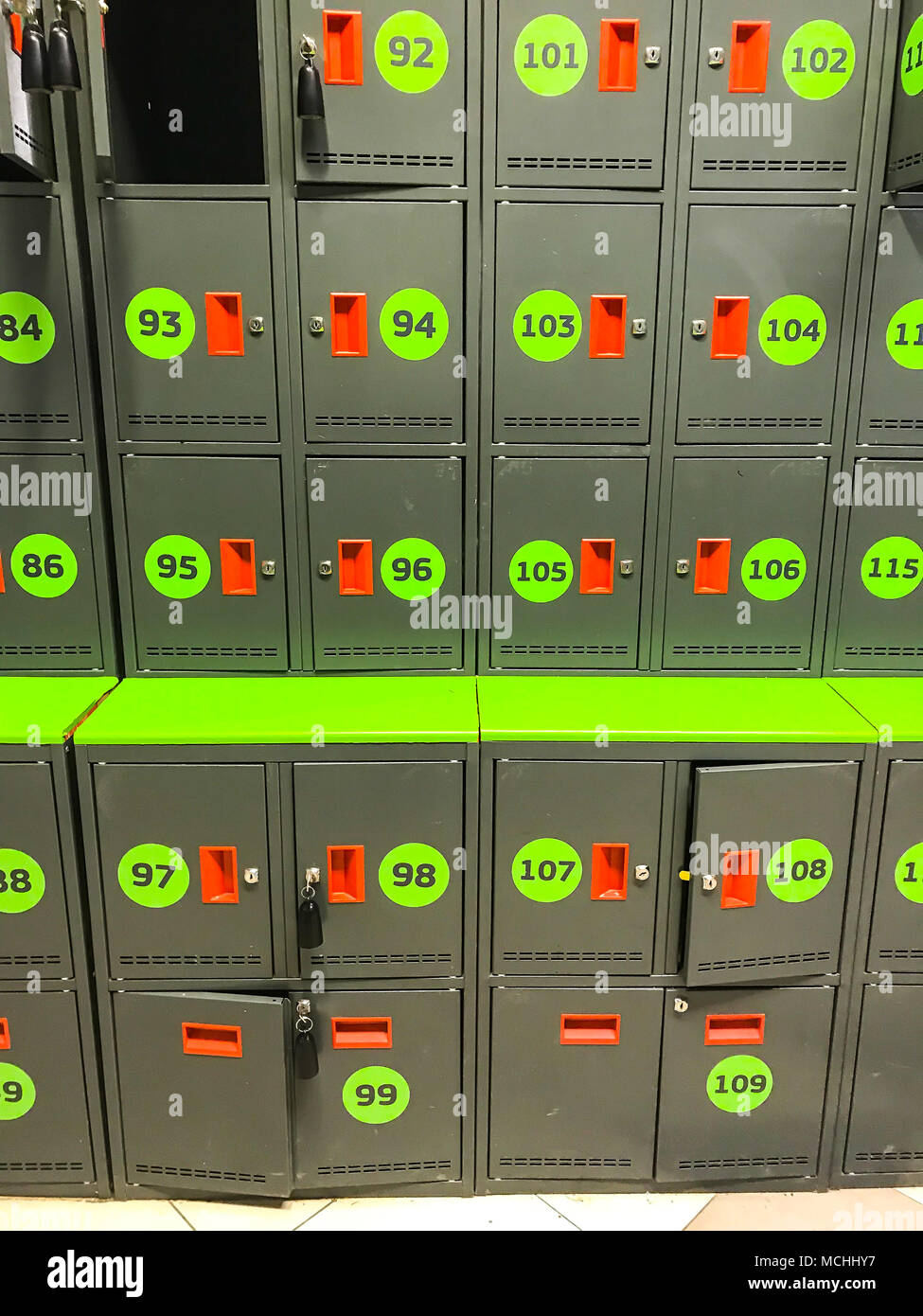 Cells, storage cells with keys in store. Studio Photo Stock Photo - Alamy