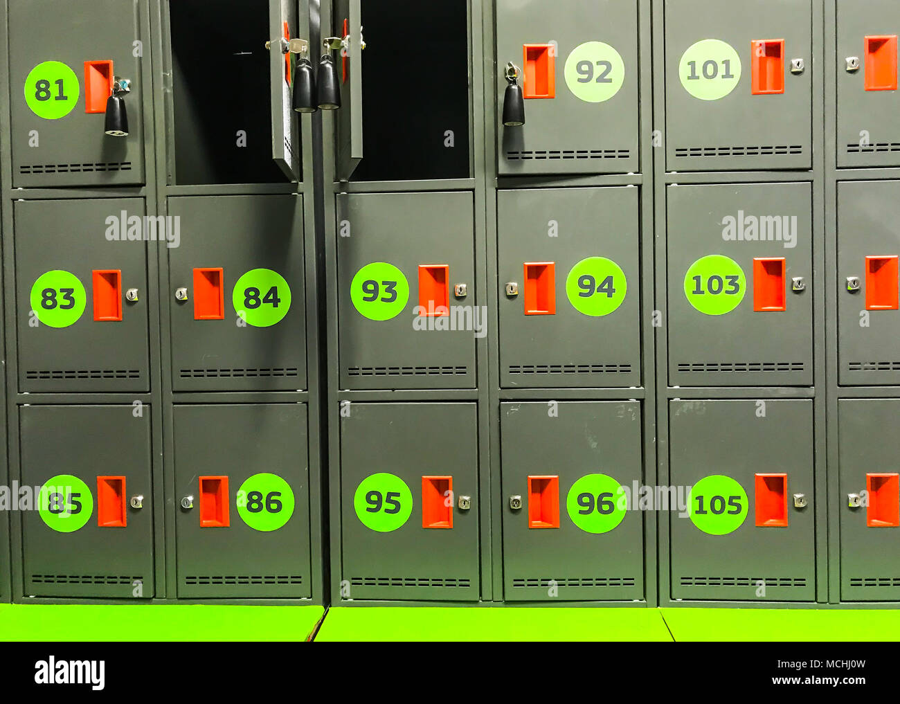 Cells, storage cells with keys in store. Studio Photo Stock Photo - Alamy