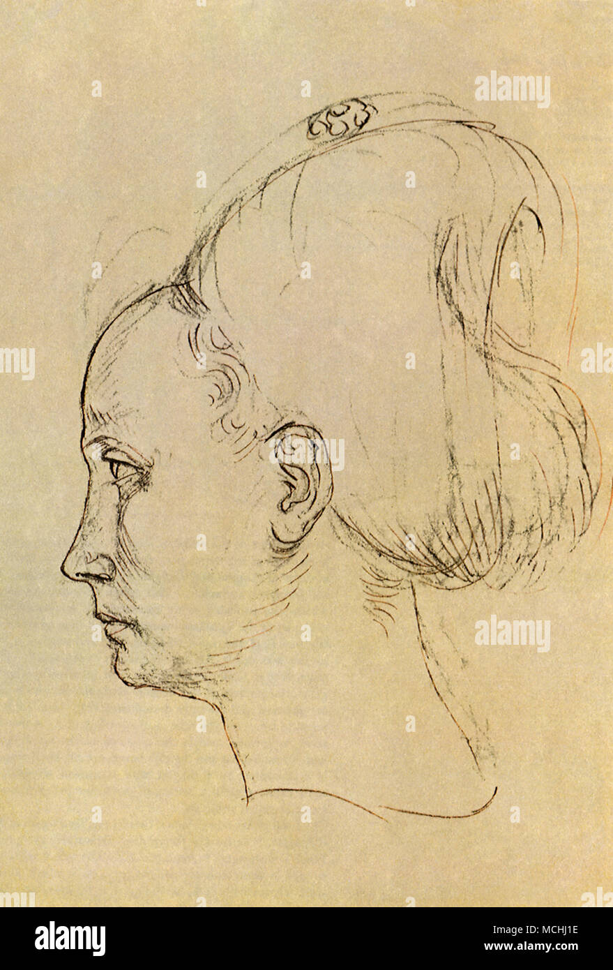 Head of a Woman, Turned to the Left in Profile Stock Photo - Alamy