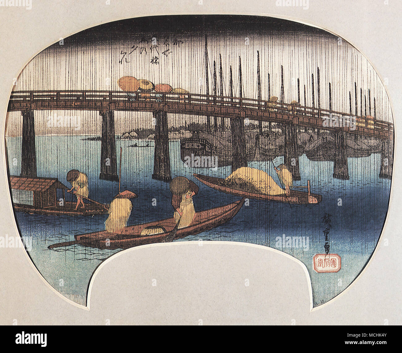 Evening rain at Eitai Bridge Stock Photo - Alamy