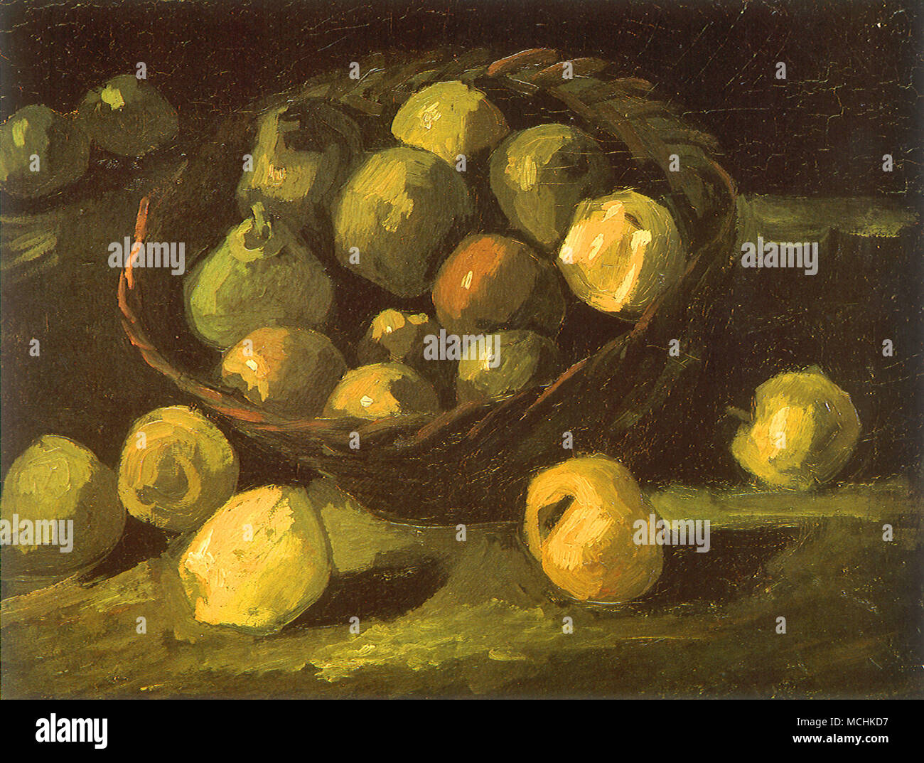Still Life with Basket of Apples Stock Photo - Alamy