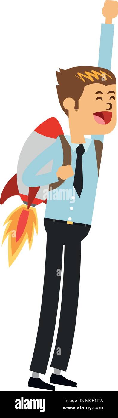 Man flying with jetpack Stock Vector Images - Alamy