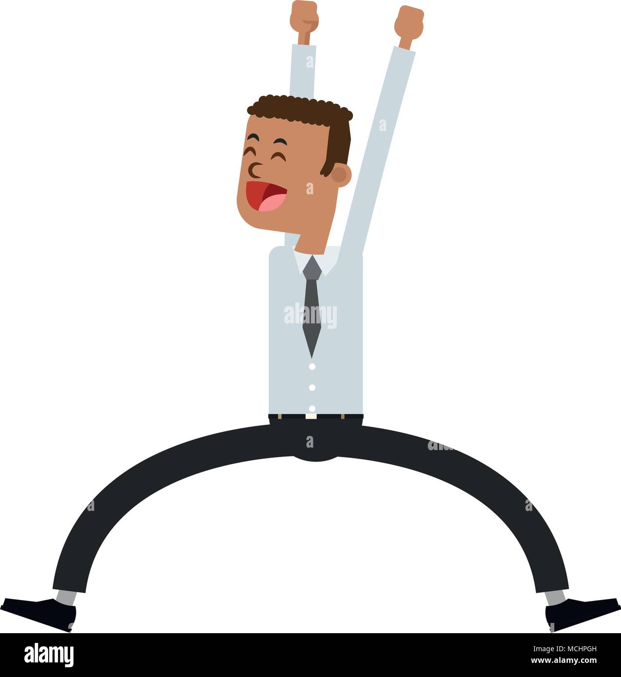 Businessman funny hands up character hi-res stock photography and ...