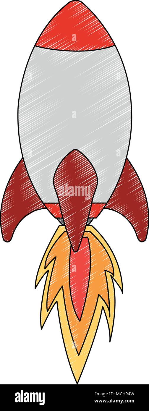 Spaceship rocket taking off scribble Stock Vector Image & Art - Alamy