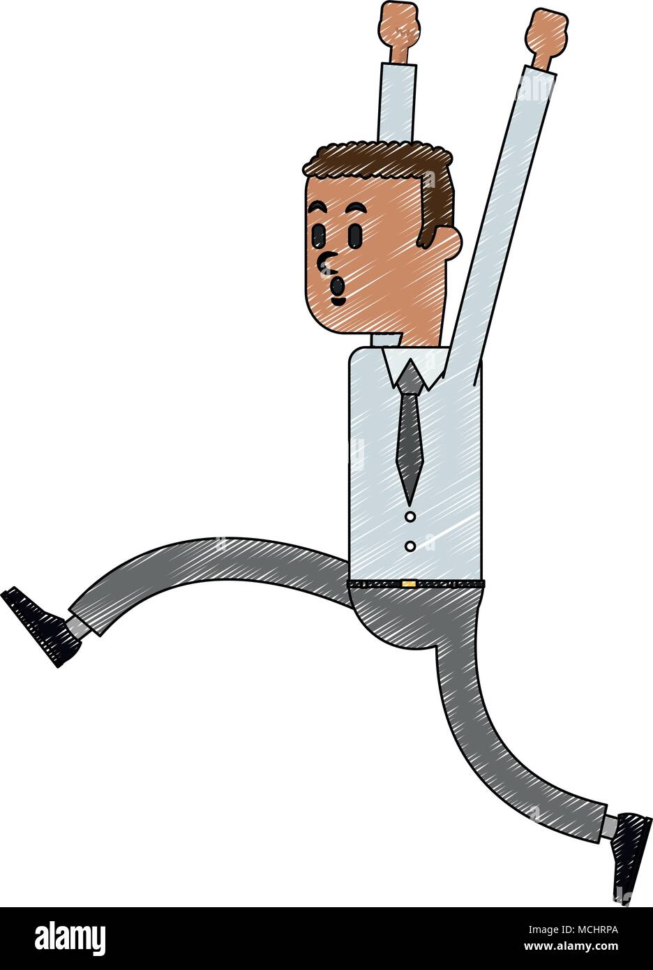 Businessman funny hands up character Cut Out Stock Images & Pictures ...
