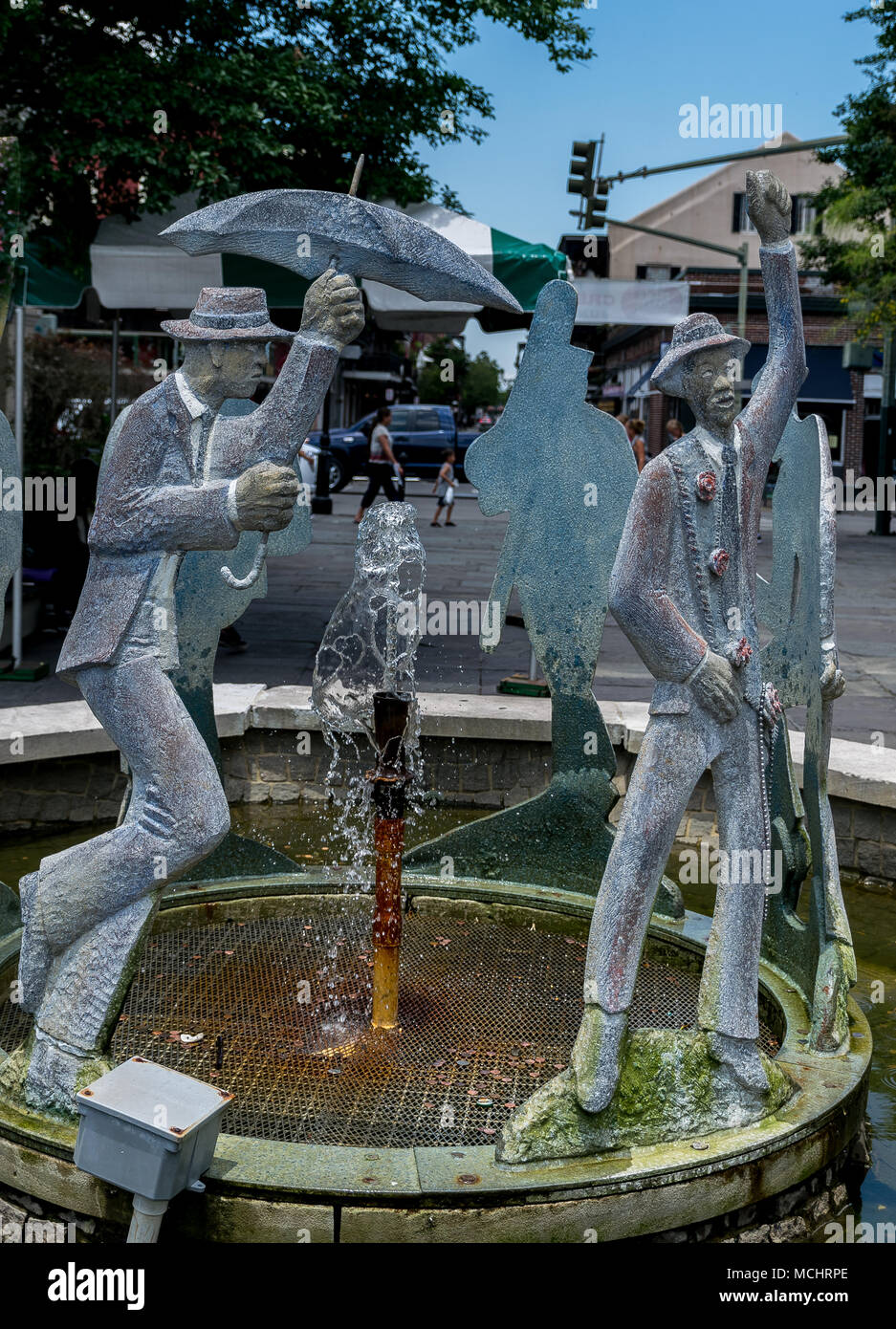 New Orleans French Quarter Jazz Procession Fountain Stock Photo - Alamy