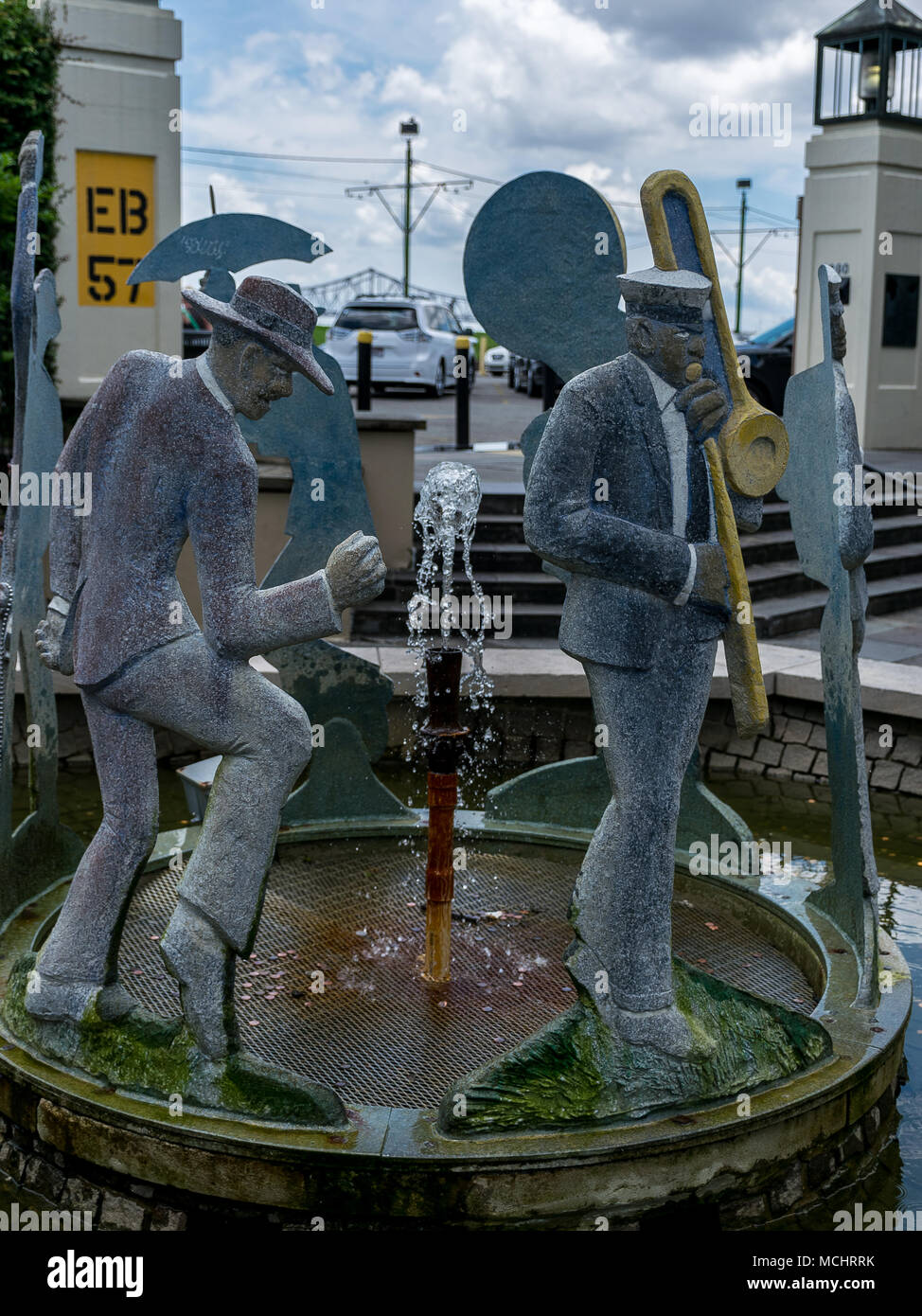 New Orleans French Quarter Jazz Procession Fountain Stock Photo - Alamy