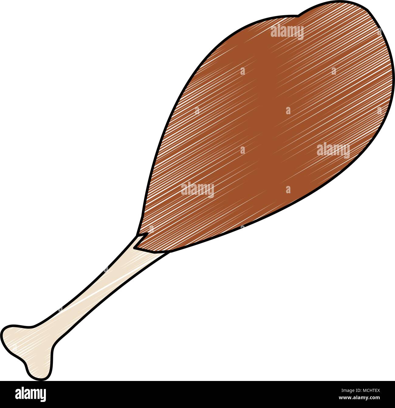 Chicken thigh food scribble Stock Vector Image & Art - Alamy