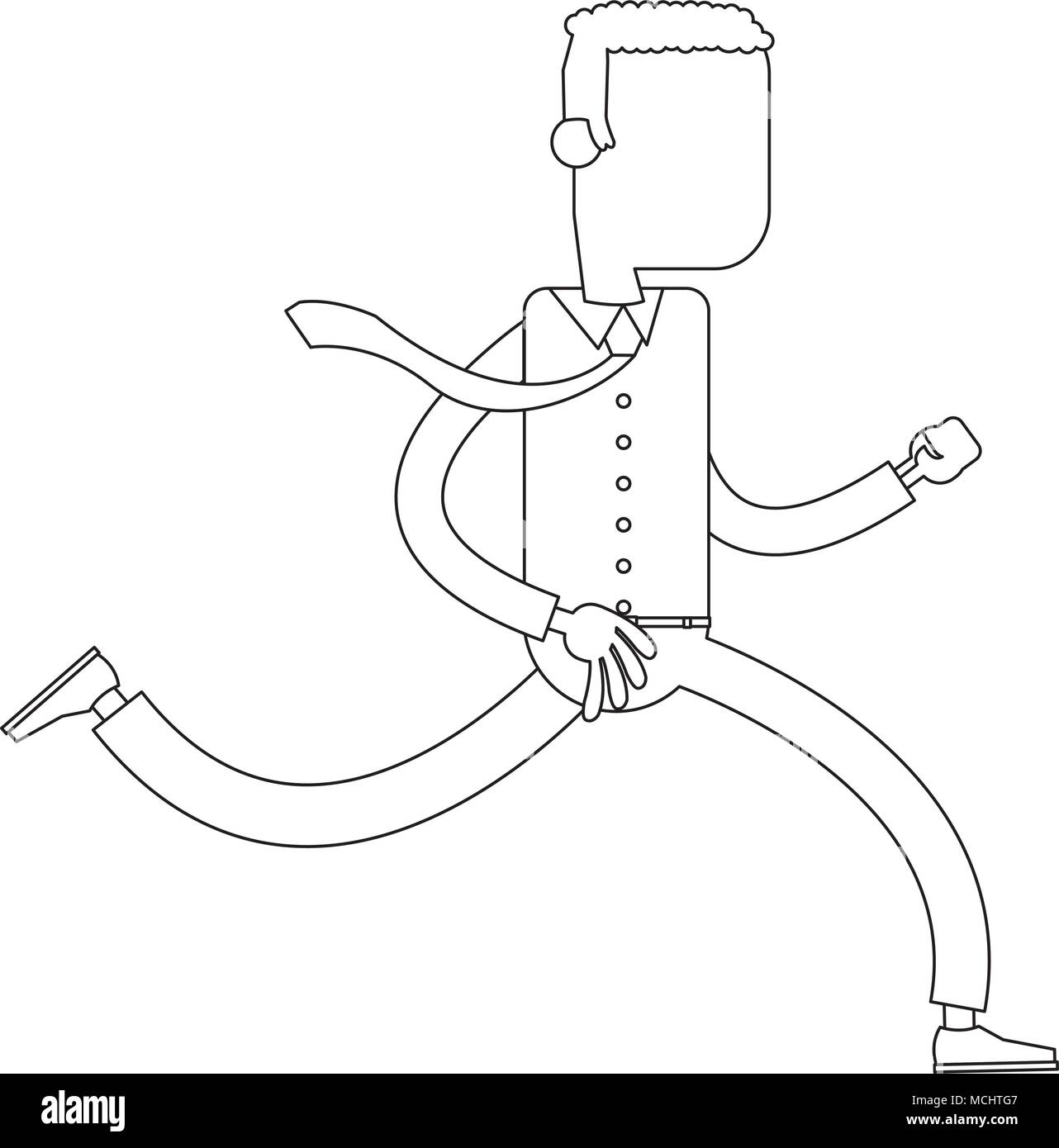 Businessman running cartoon on black and white colors Stock Vector ...