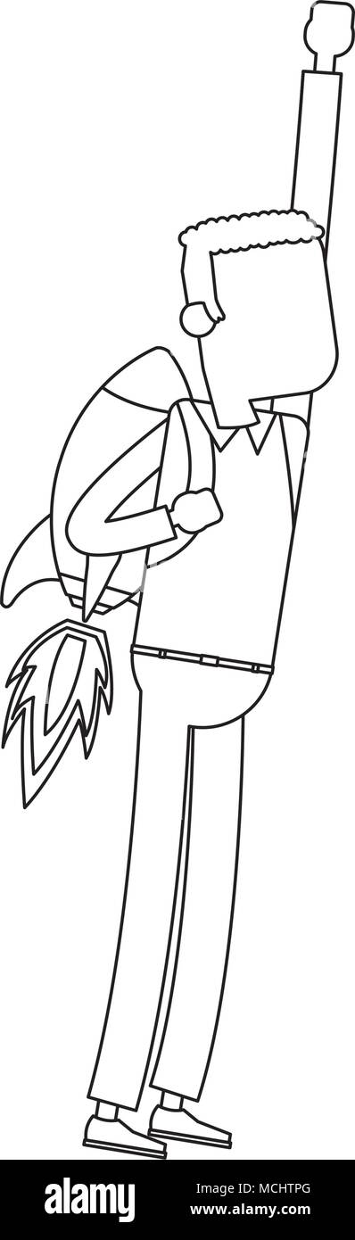 Man flying with jetpack Black and White Stock Photos & Images - Alamy