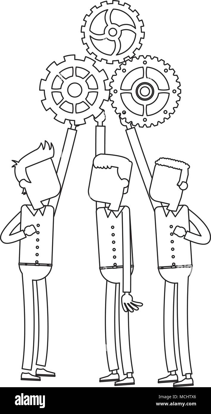 Business teamwork working on black and white colors Stock Vector Image ...