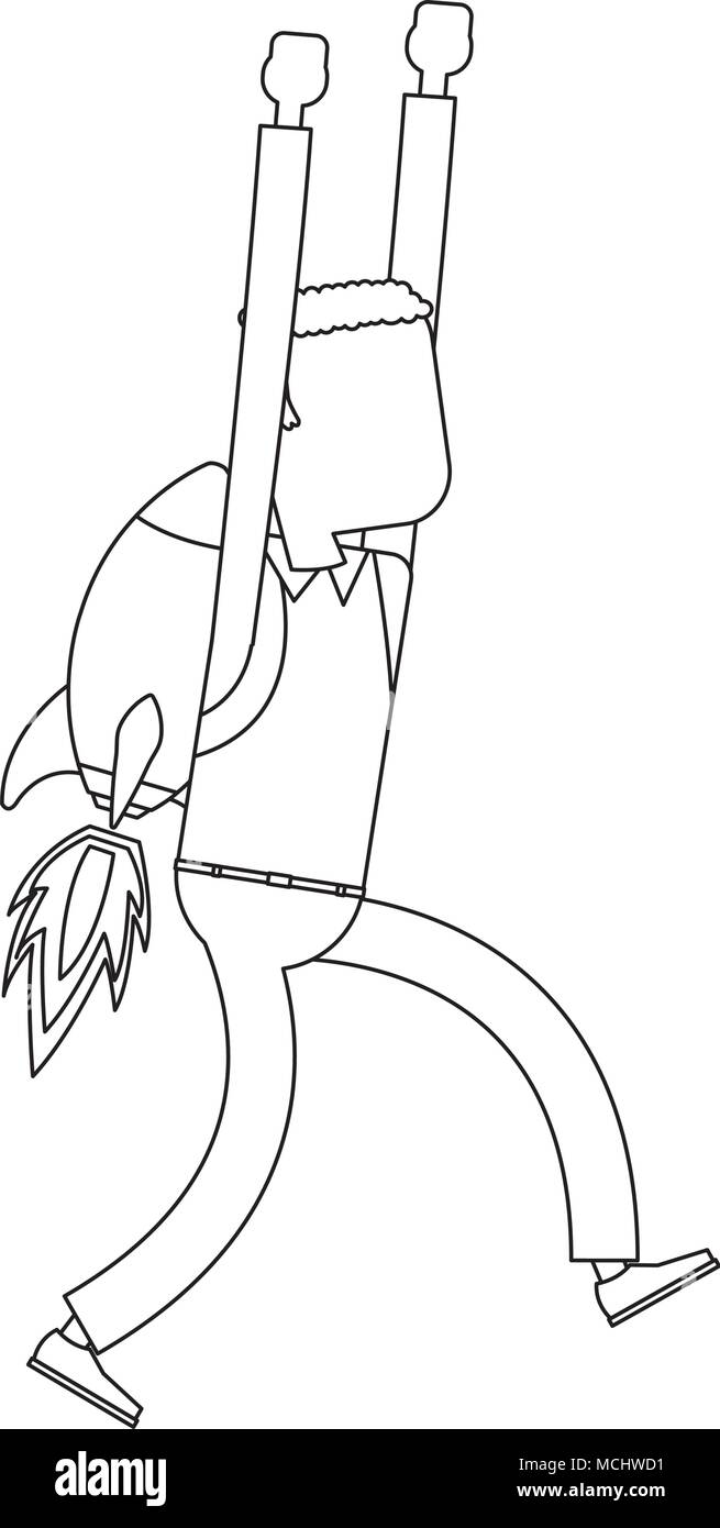 Man flying with jetpack Black and White Stock Photos & Images - Alamy