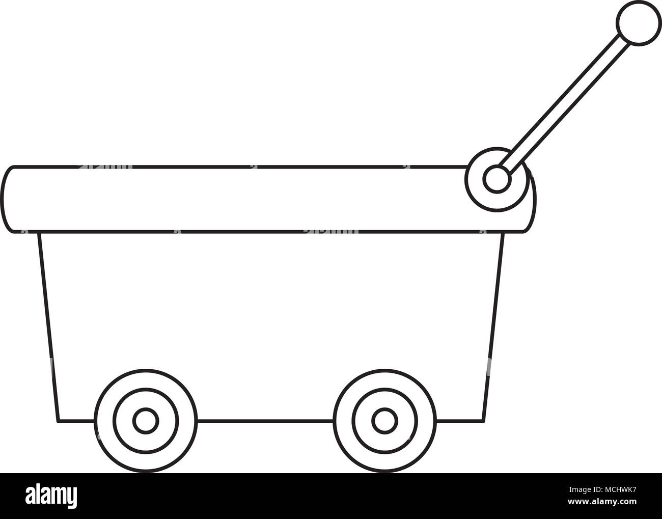 Little empty cart on black and white colors Stock Vector Image & Art ...