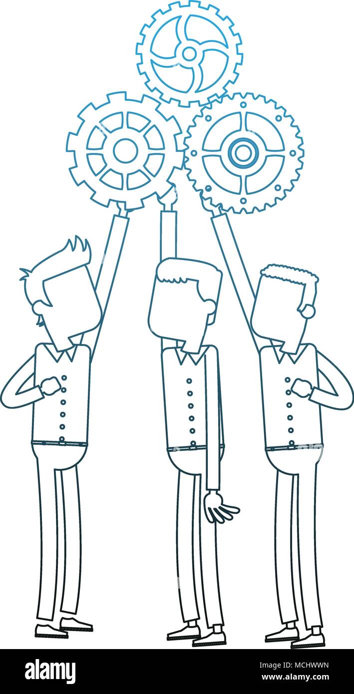 Business teamwork working on blue lines Stock Vector Image & Art - Alamy