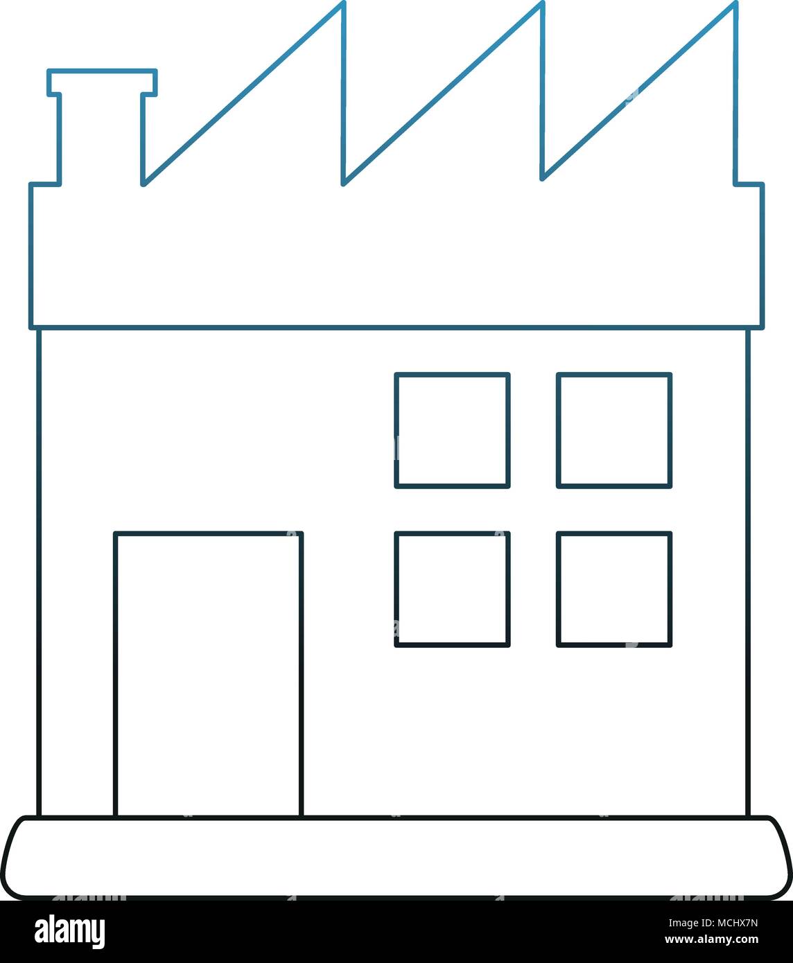 Factory building symbol on blue lines Stock Vector Image & Art - Alamy