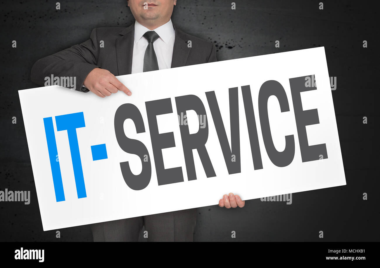 IT service poster is held by businessman Stock Photo - Alamy