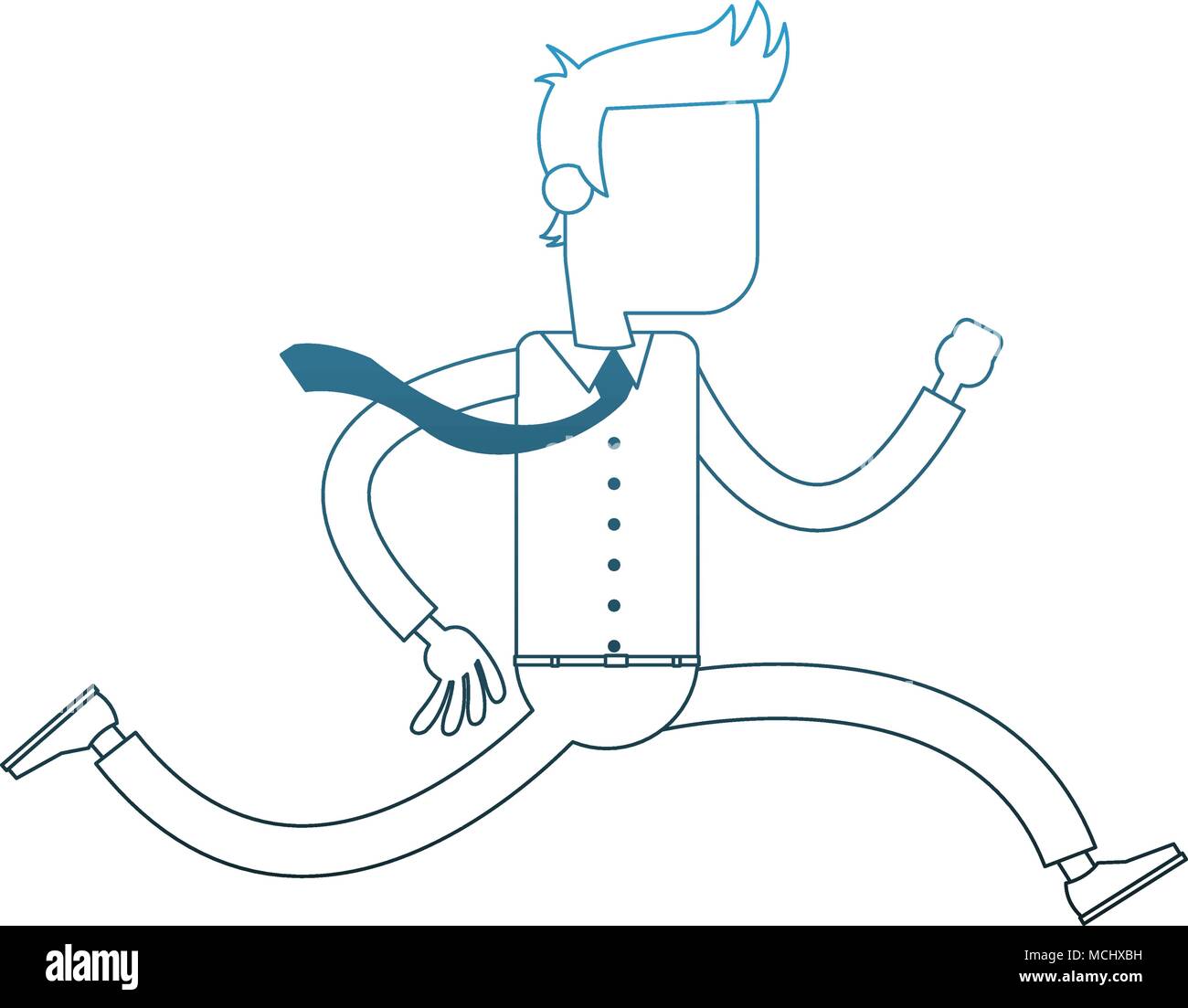 Businessman running cartoon on blue lines Stock Vector Image & Art - Alamy