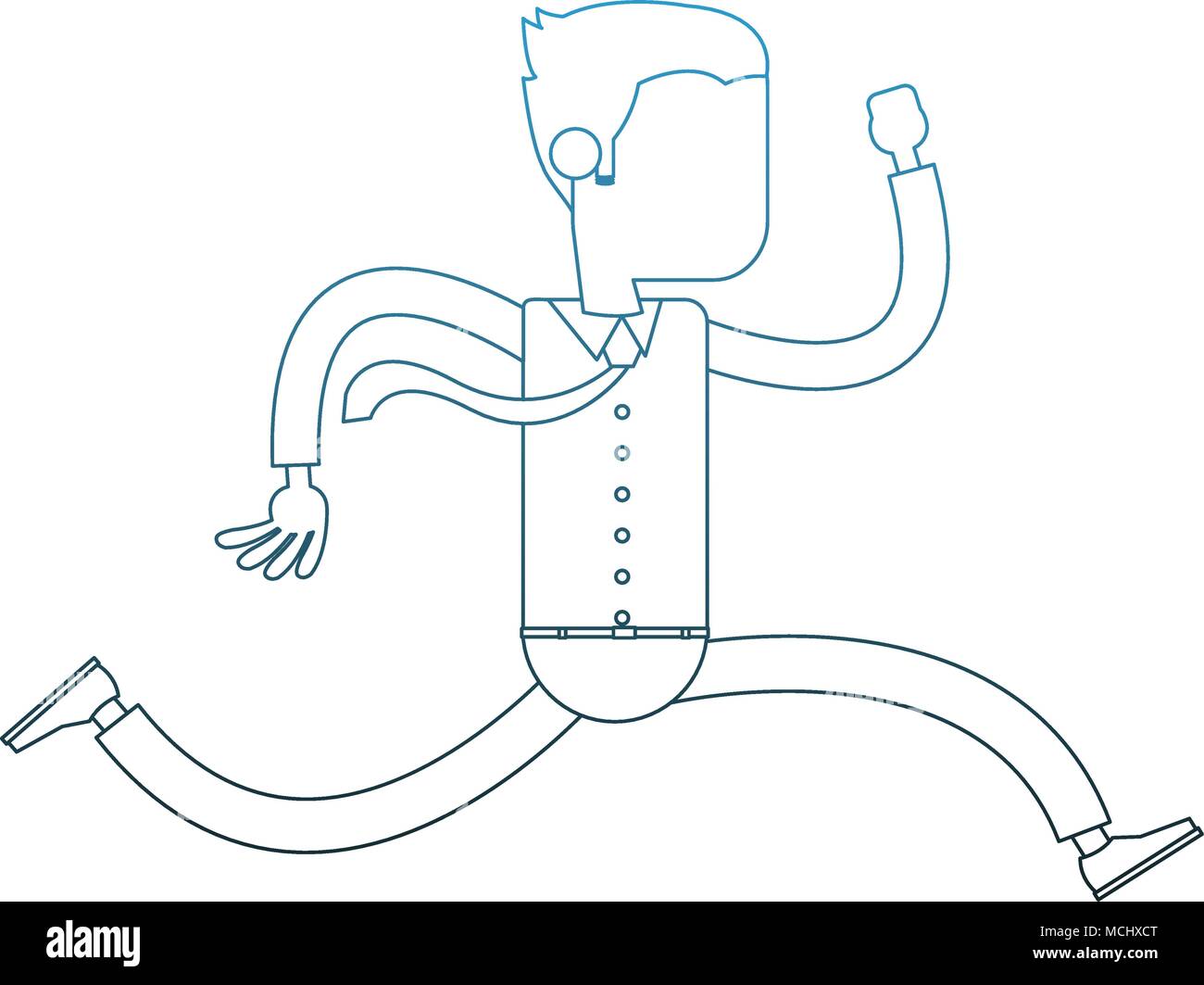 Businessman running cartoon on blue lines Stock Vector Image & Art - Alamy