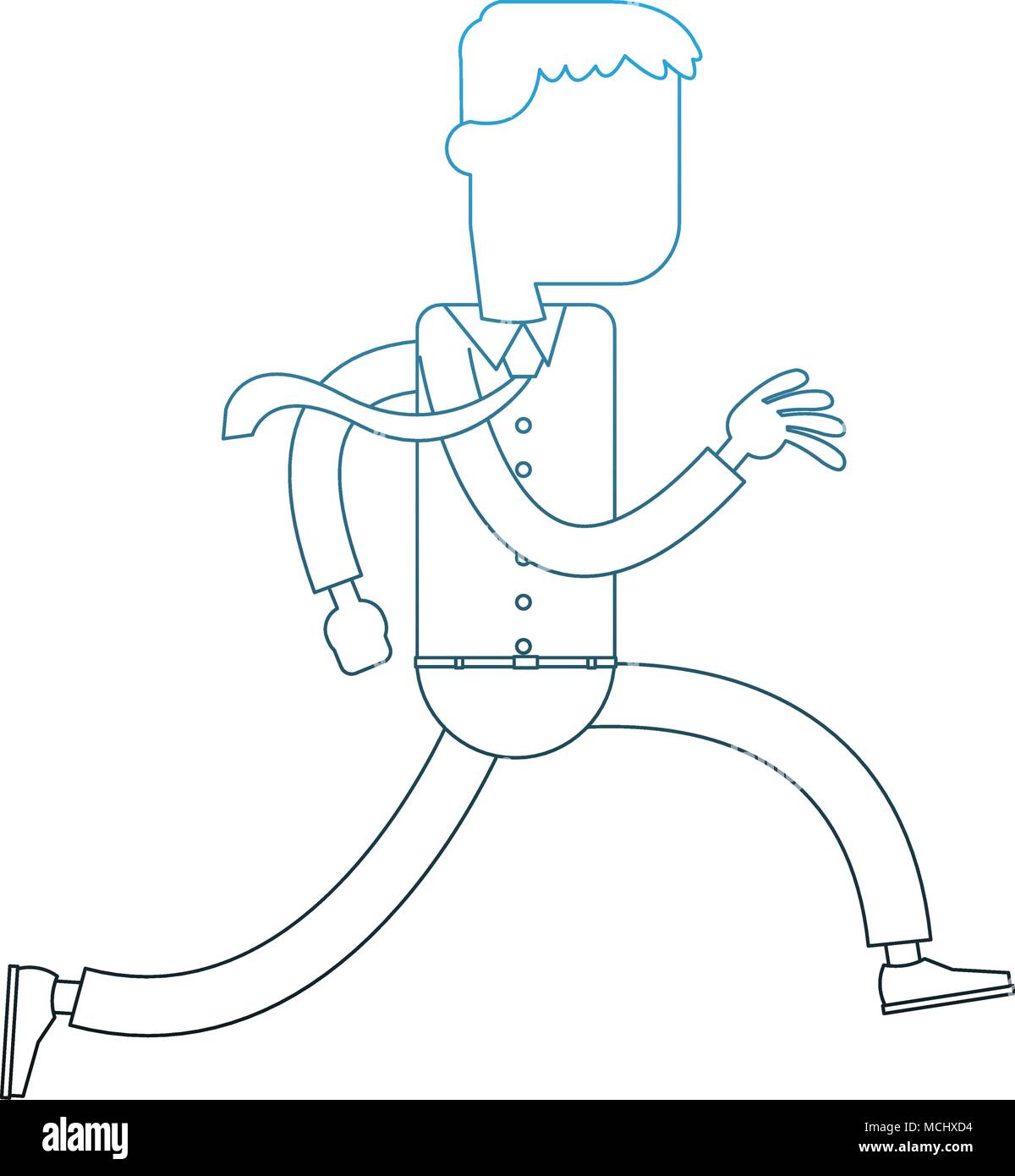 Businessman running cartoon on blue lines Stock Vector Image & Art - Alamy