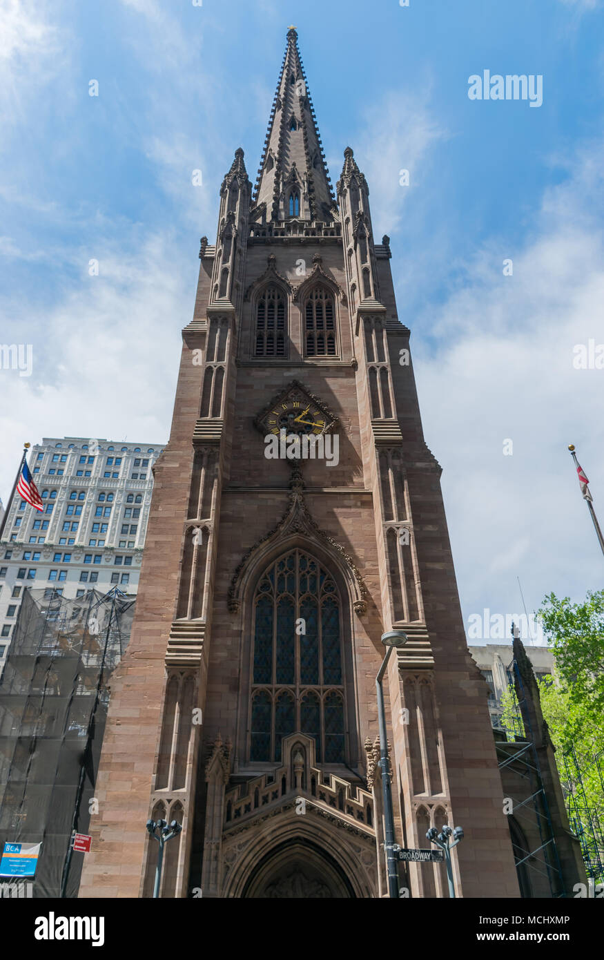 New York City Trinity Church Gothic Architecture Stock Photo - Alamy