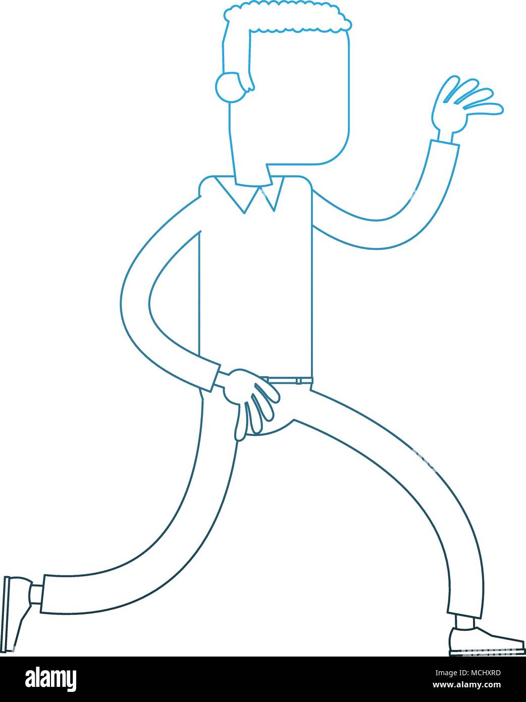 Businessman running cartoon on blue lines Stock Vector Image & Art - Alamy