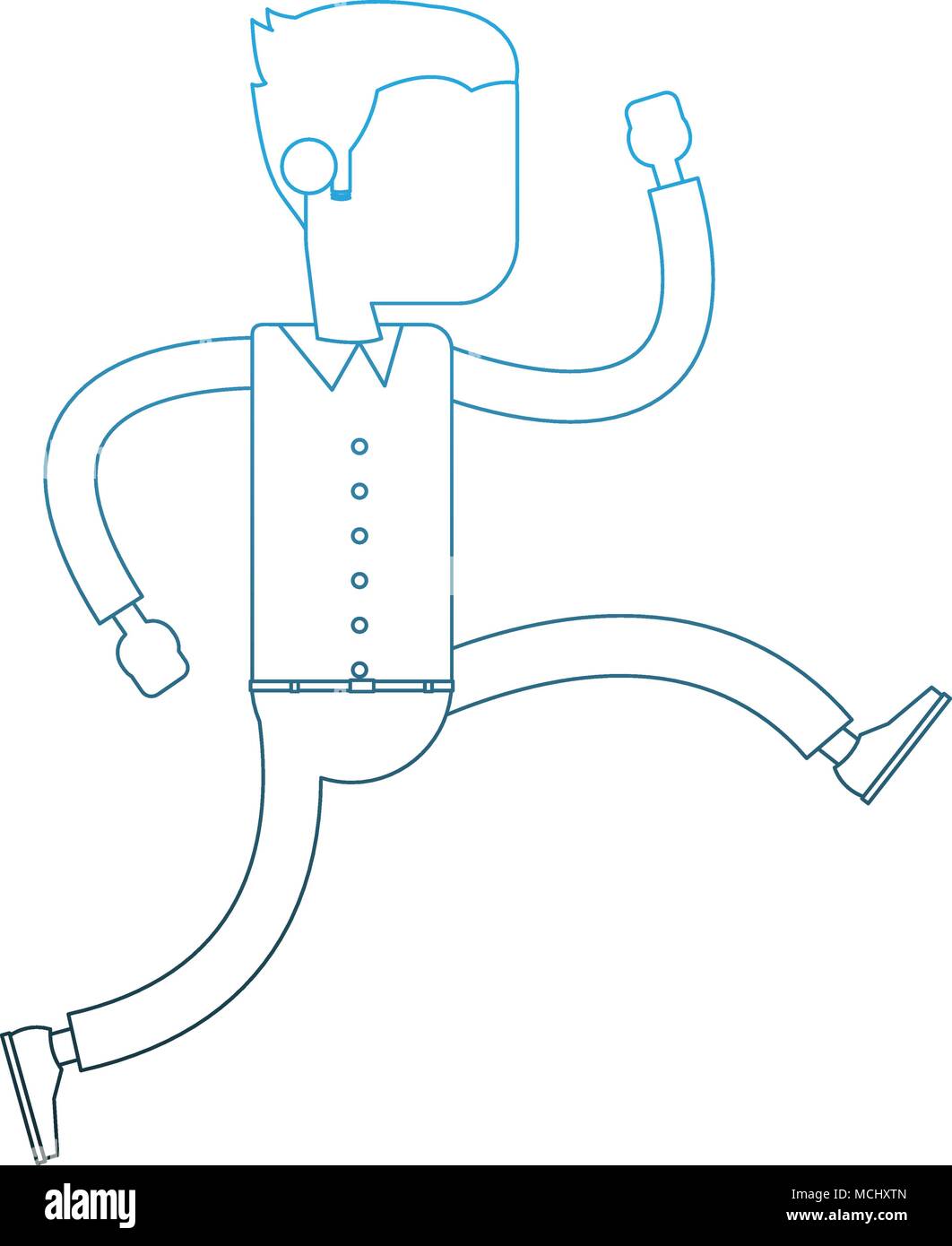 Businessman running cartoon on blue lines Stock Vector Image & Art - Alamy