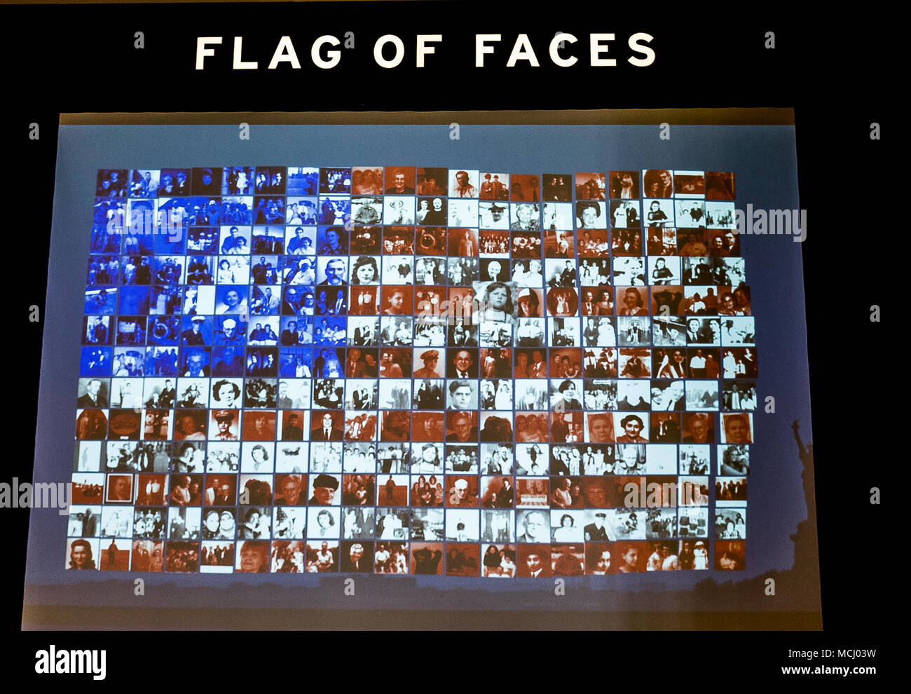 New York City Ellis Island Flag of Faces Stock Photo - Alamy