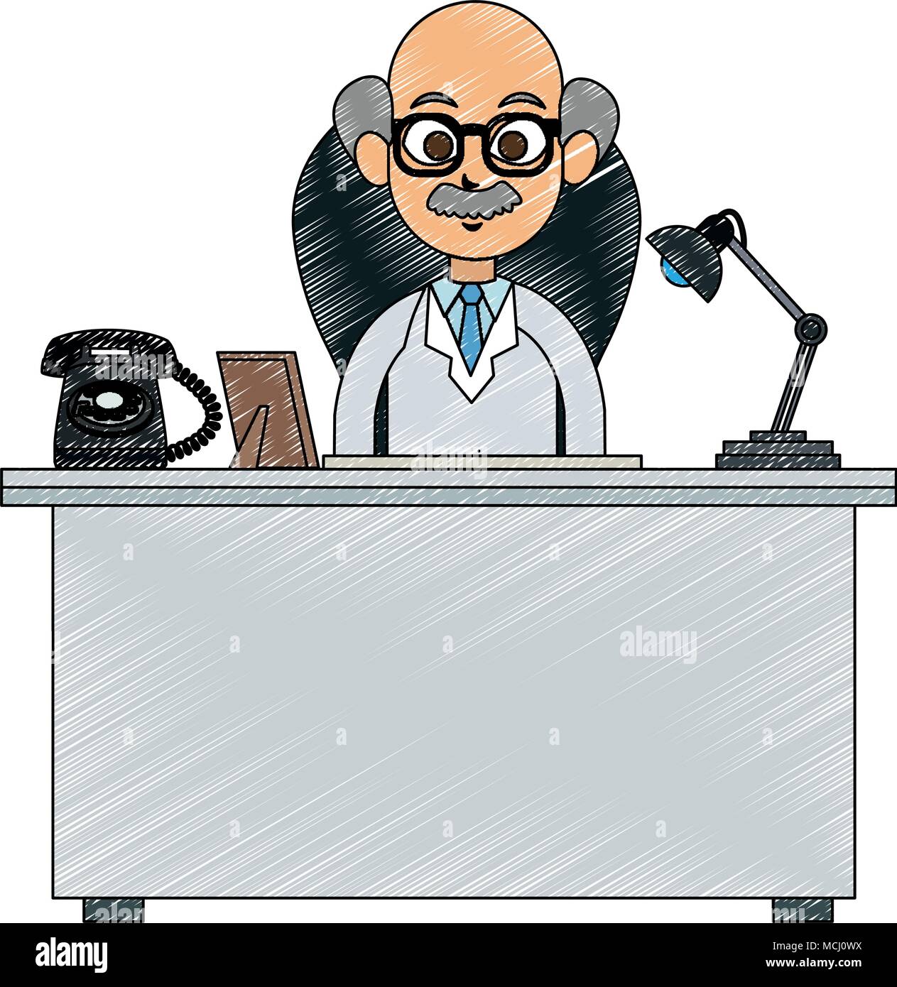 Doctor seated at office scribble Stock Vector Image & Art - Alamy