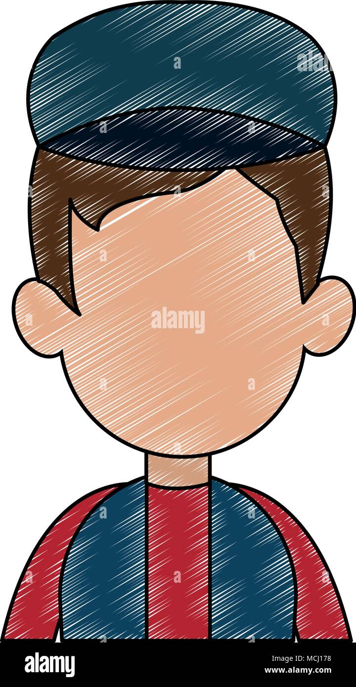 Boy faceless profile cartoon scribble Stock Vector Image & Art - Alamy