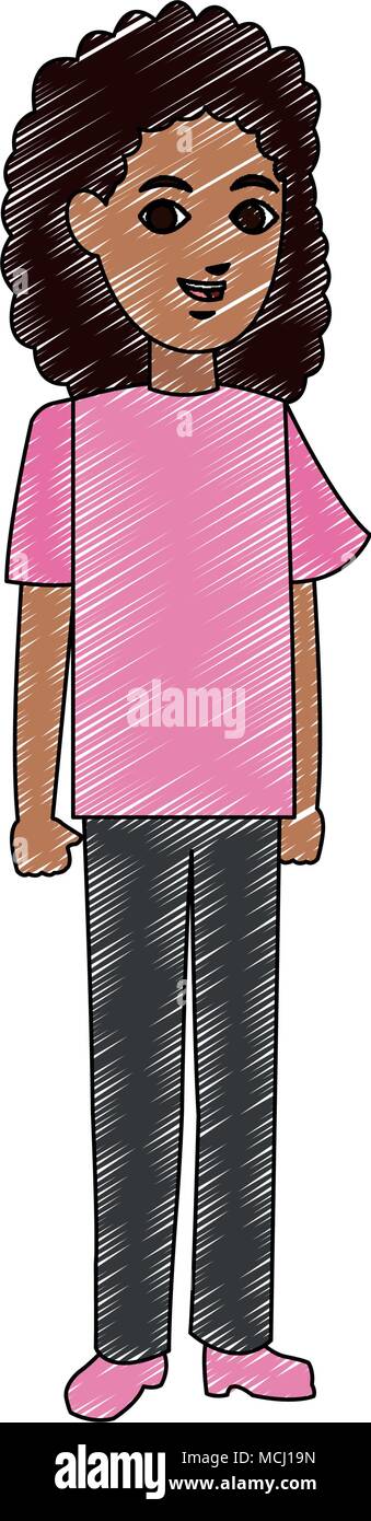 Cute girl cartoon scribble Stock Vector Image & Art - Alamy
