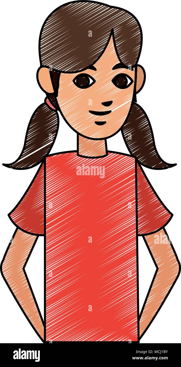 Cute girl cartoon scribble Stock Vector Image & Art - Alamy