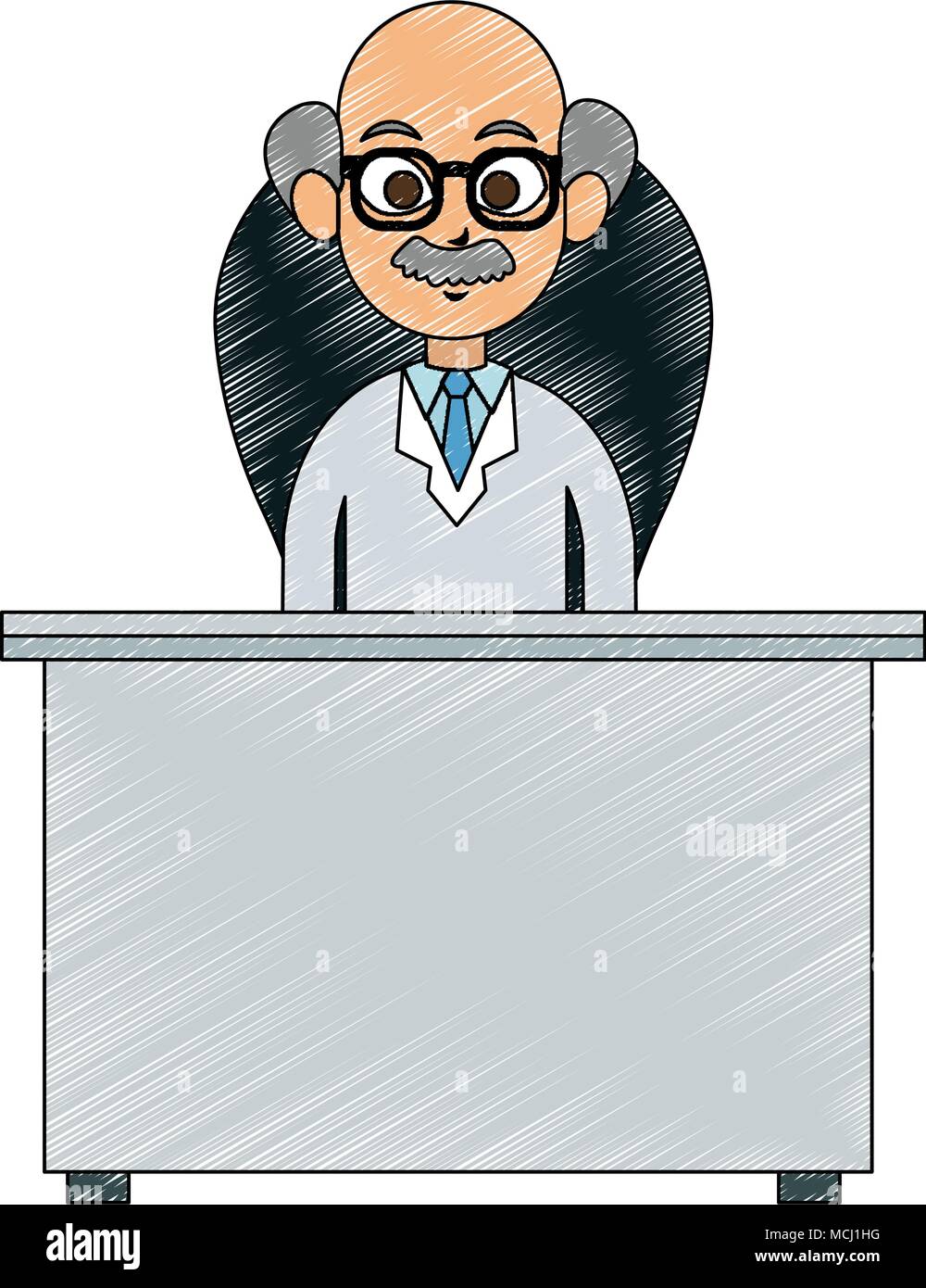Doctor seated at office scribble Stock Vector Image & Art - Alamy