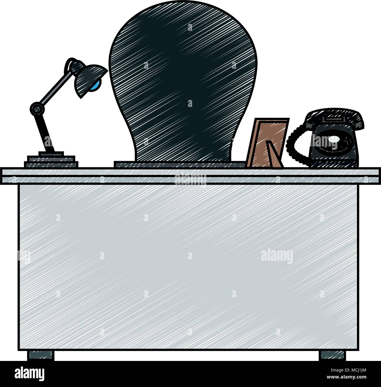 Isolated office wit chair and desk scribble Stock Vector Image & Art ...