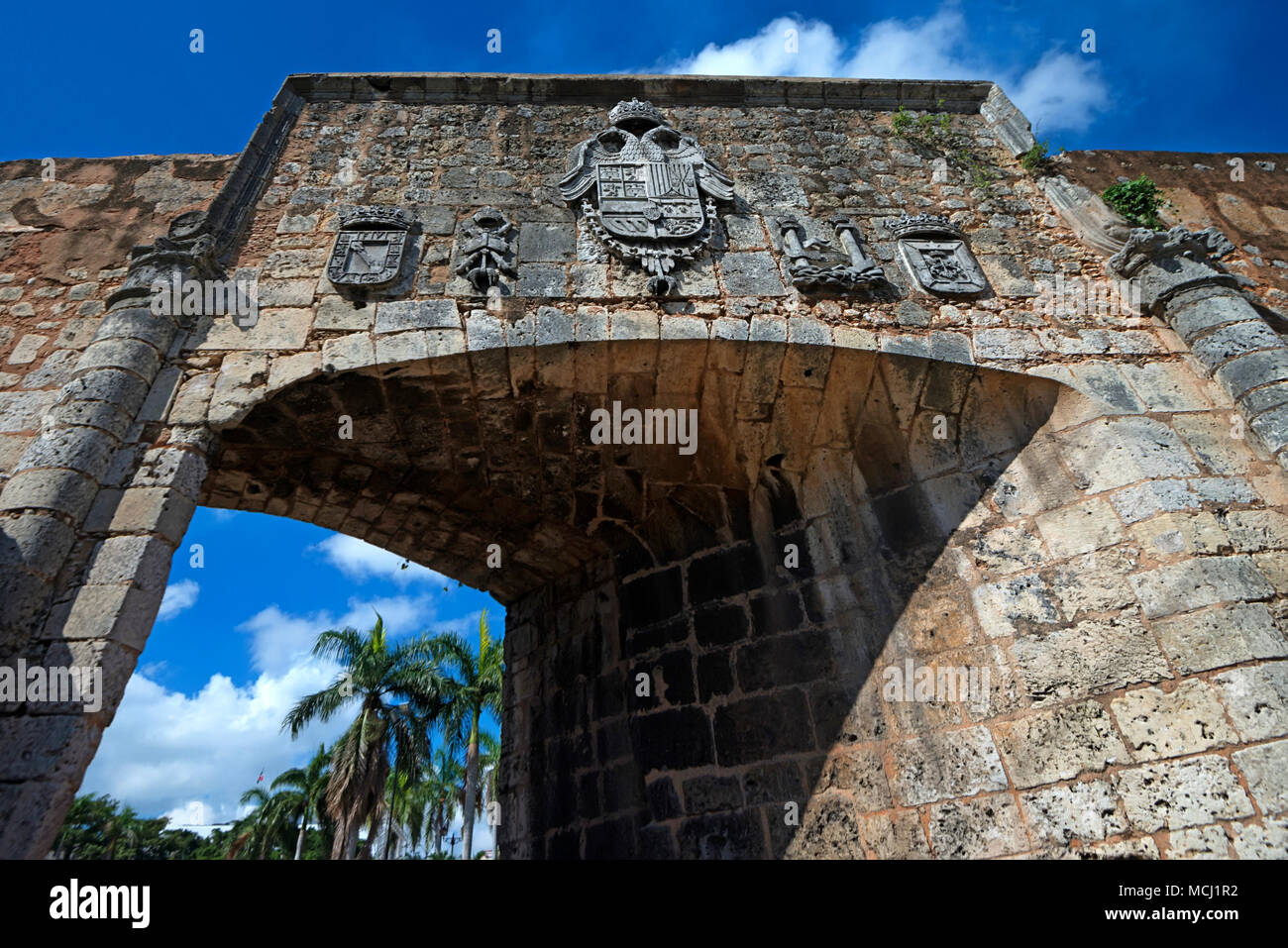 Dominican Republic coat of arms in stone Stock Photo - Alamy
