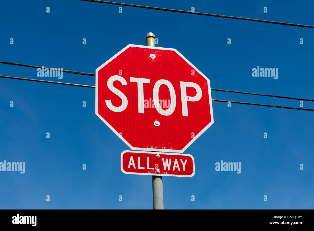 All-way stop sign Stock Photo - Alamy