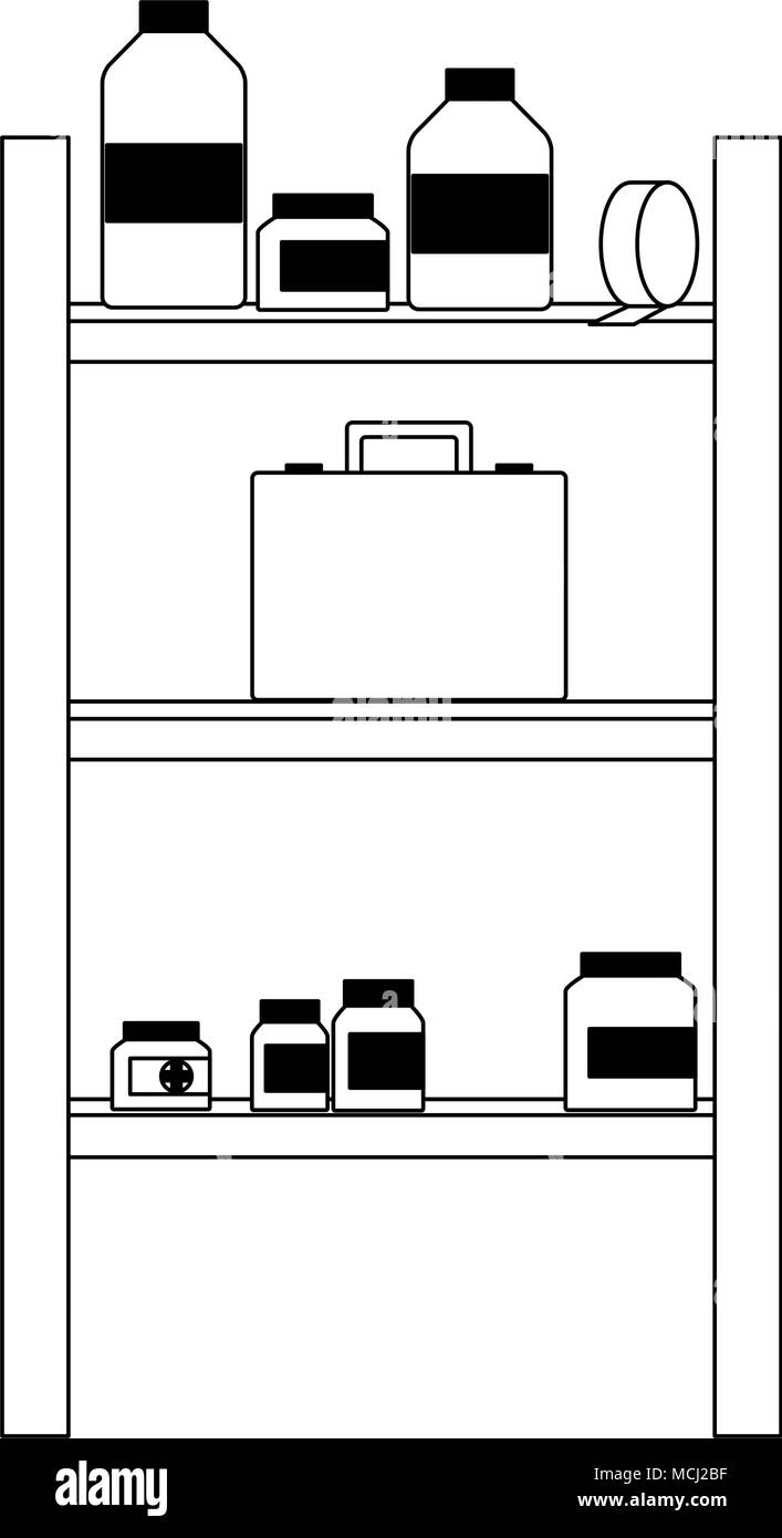 Shelf in pharmacy Black and White Stock Photos & Images - Alamy